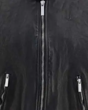 Gucci Buffalo Leather Bomber With Web Trim