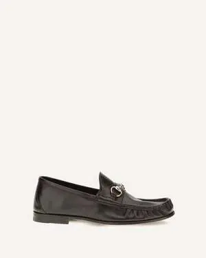 Gucci Lugano Leather Loafers - Brown