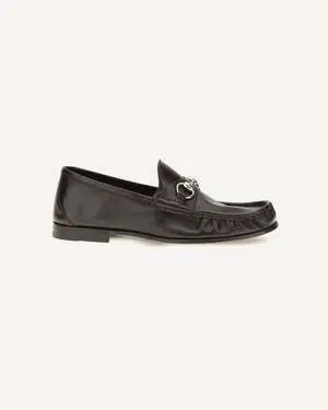 Gucci Lugano Leather Loafers - Brown