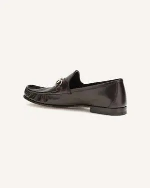Gucci Lugano Leather Loafers - Brown