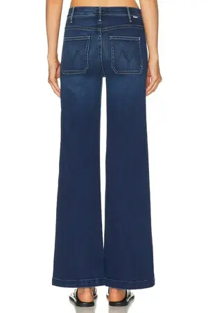 MOTHER The Hustler Roller Patch Pocket Sneak Jeans In Blue