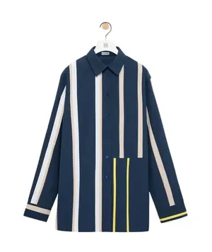 Loewe Striped Patchwork Cotton Poplin Shirt - Multicolor