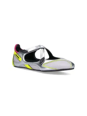 Attico Ballet Flats "floor 01 - Silver