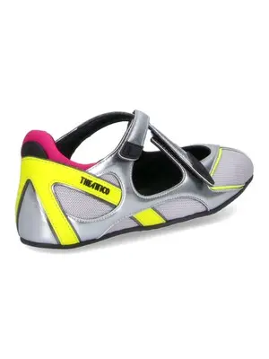 Attico Ballet Flats "floor 01 - Silver
