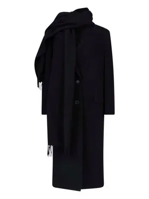 Attico Coat With Scarf - Black