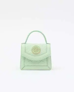 Casablanca Mint Monogram Embossed Micro Jeanne Bag By