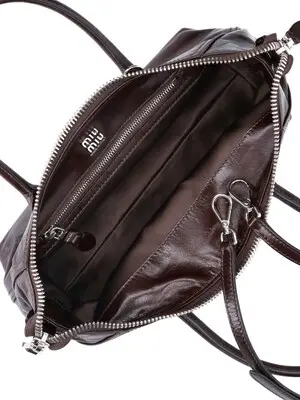 Miu Miu Tod's Hammered Calfskin Handbag With "t Timeless" Logo Charm