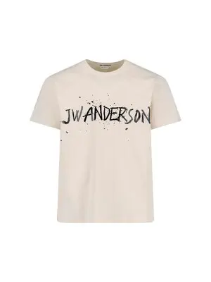 JW Anderson T-shirt Logo "circular - Beige