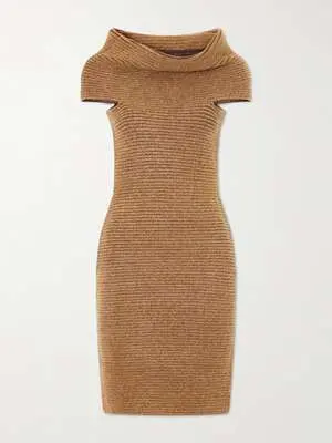 Magda Butrym Knitted Jersey Midi Dress - Camel