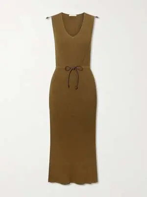 Max Mara Fado Ribbed-knit Midi Dress