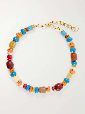 LIZZIE FORTUNATO Souvenir Gold-plated -stone Beaded Necklace - Multi