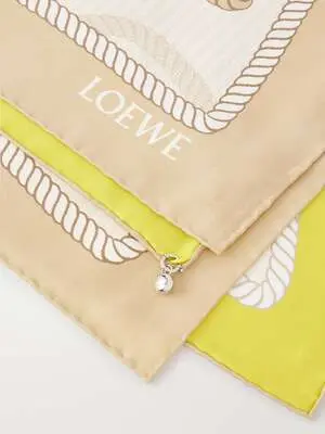 Loewe Printed Silk Scarf - Beige