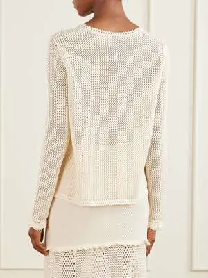 Escvdo Mural Crocheted Cotton Blouse