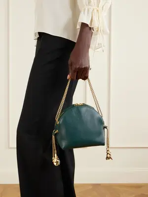 Erdem Flora Leather Shoulder Bag - Green