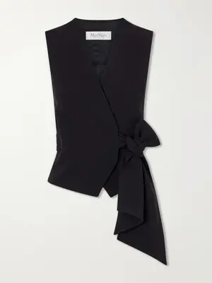 Max Mara Cropped Cady Vest - Black