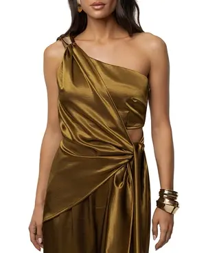 JLUXLABEL Palmera Satin Top - Olive