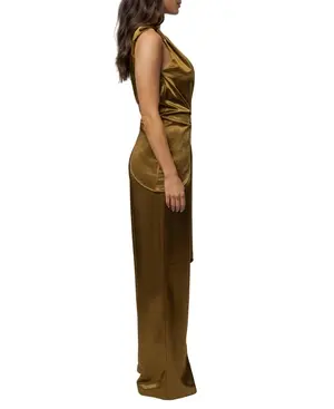 JLUXLABEL Palmera Satin Top - Olive