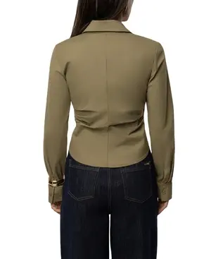 JLUXLABEL Asymmetrical Button-up Blouse