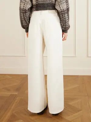 Brunello Cucinelli Embellished High-rise Wide-leg Jeans