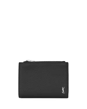 Saint Laurent Tiny Cassandre Bi-fold Wallet - Black/silver