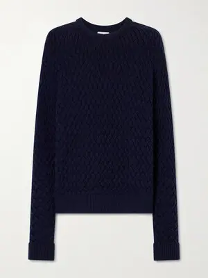 Bottega Veneta Intrecciato Knitted Wool Sweater - Blue
