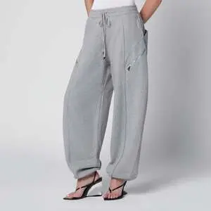 Attico Long Jogger Pants In Melange Cotton Jersey
