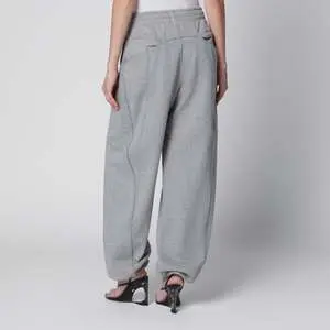 Attico Long Jogger Pants In Melange Cotton Jersey