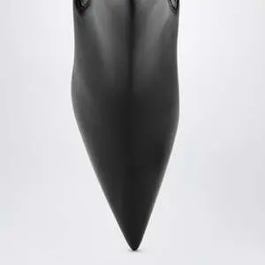 Attico Cheope Wedge-heel Ankle Boots In Calfskin - Black