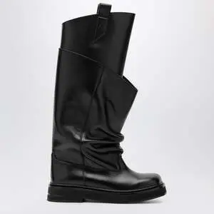 Attico Robin Passeggiata Calf Leather Combat Boots - Black
