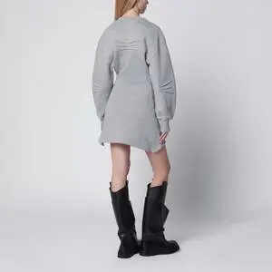 Attico Melange Cotton Jersey Mini Dress - Grey
