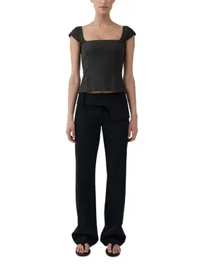 ST. AGNI Wool Blend Cap Sleeve Top