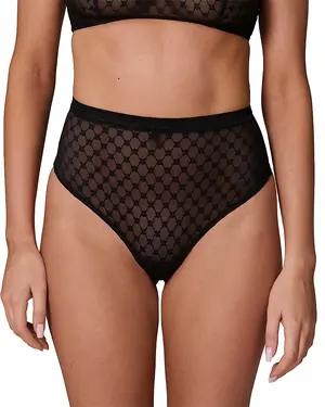 Simone Perele Plume High Waist Shaper Thong - Black
