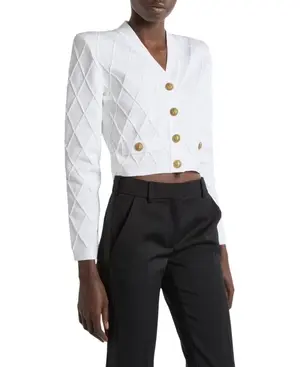Balmain Cropped Knit Cardigan