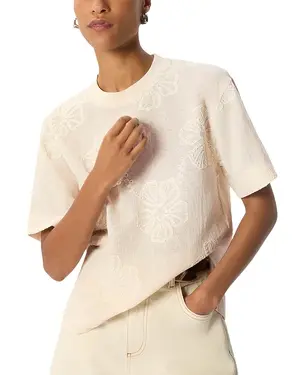 Whistles Textured Jersey Top - Ivory