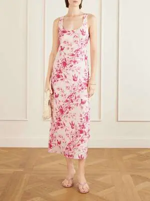 Alix Of Bohemia Adele Printed Silk Midi Dress