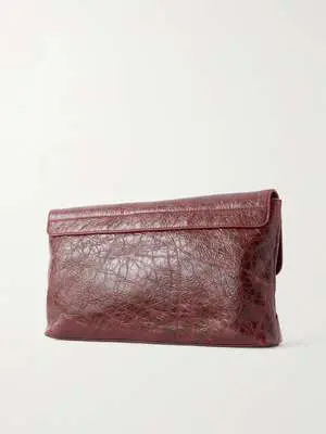 Balenciaga Le City Crinkled-leather Clutch