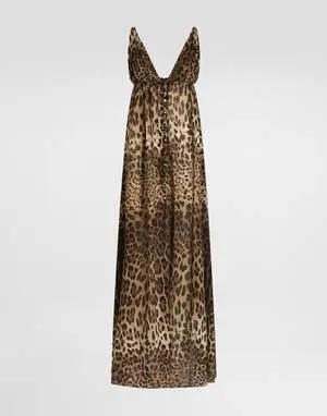Dolce & Gabbana Leo- Stretch Sheer Dress - Print