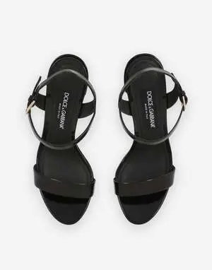 Dolce & Gabbana Polished Calfskin Platform Sandals