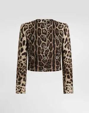Dolce & Gabbana Leo Brocade Single-breasted Jacket With Jewel Buttons - Print