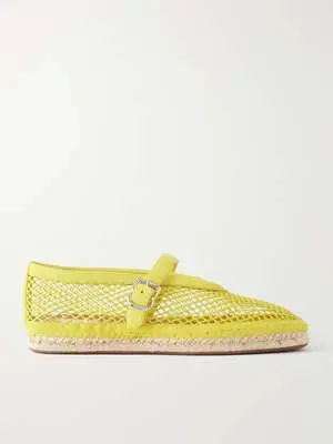Alaïa Suede-trimmed Mesh Espadrilles