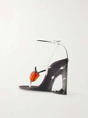 Alaïa Invisible 90 Embellished Leather Sandals