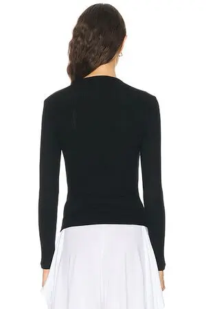 Sablyn Quincy Long Sleeve Fitted Crewneck Tee - Black