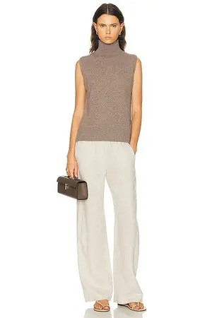 Brandon Maxwell Bruno Sleeveless High Neck Vest