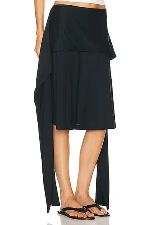 TOTEME Tie Waist Jersey Short - Black