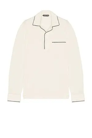 TOM FORD Cotton Silk Piquet Polo - Ecru