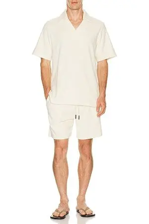 Oas Terrycloth Drawstring Shorts - Cream