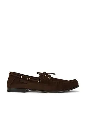 TOM FORD Suede Theo Boat Shoe - Walnut
