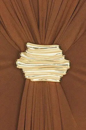 Alexis Lunaria Maxi Dress With Gold-tone Hardware - Mocha