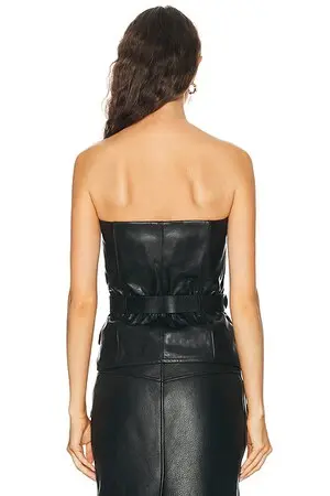 Saint Laurent Leather Bustier Top