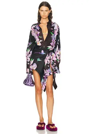 Attico Printed Silk Shirt